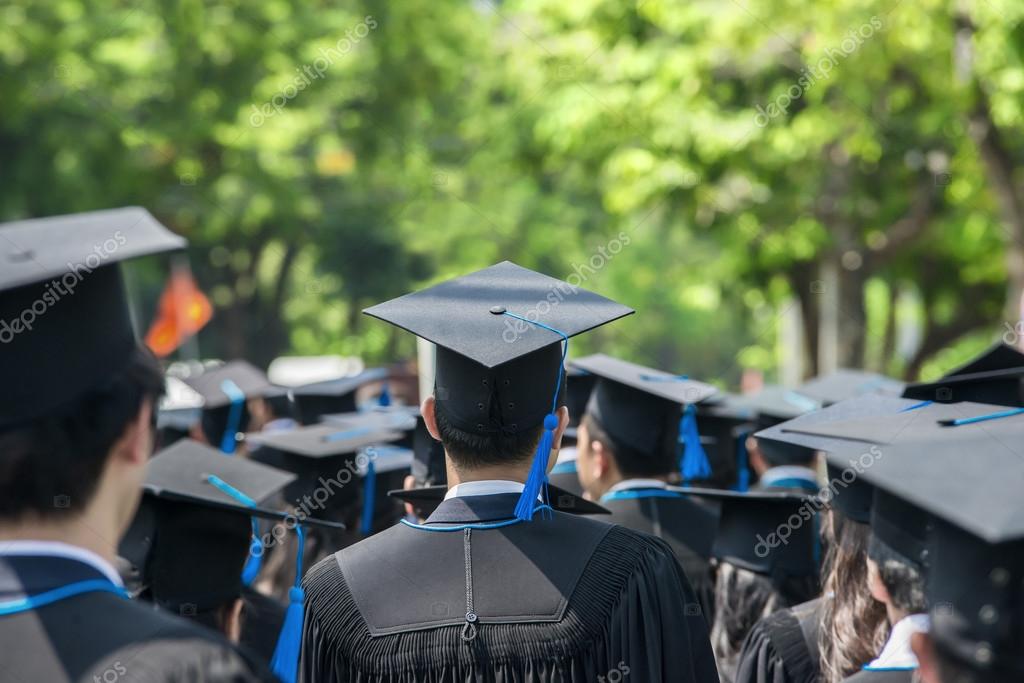 Back of graduates during commencement at university Stock Photo by ...