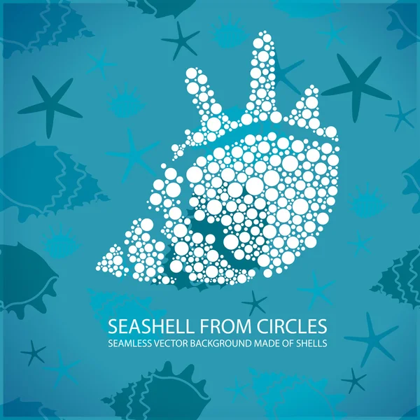 Stylized seashell made of white dots Stock Vector by ©murr-ma 104758376