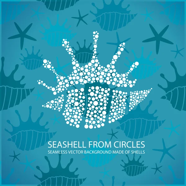 Stylized seashell made of white dots Stock Vector by ©murr-ma 104758376