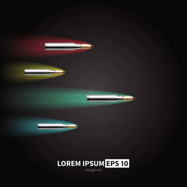 Realistic flying bullet. Fired bullets in motion with smoke trace ...