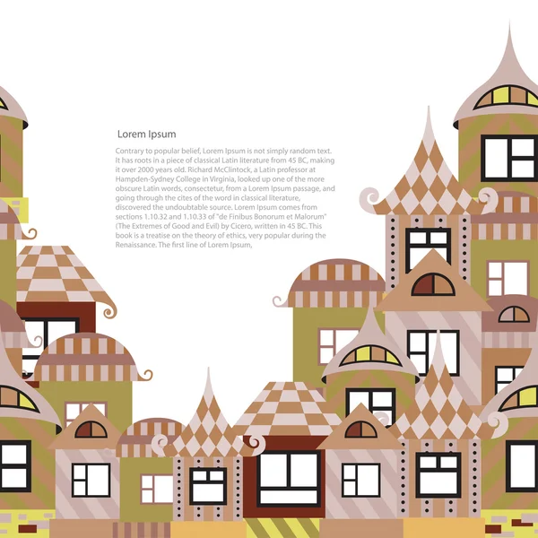 set of cartoon houses. vector drawing of retro buildings — Stock Vector ...