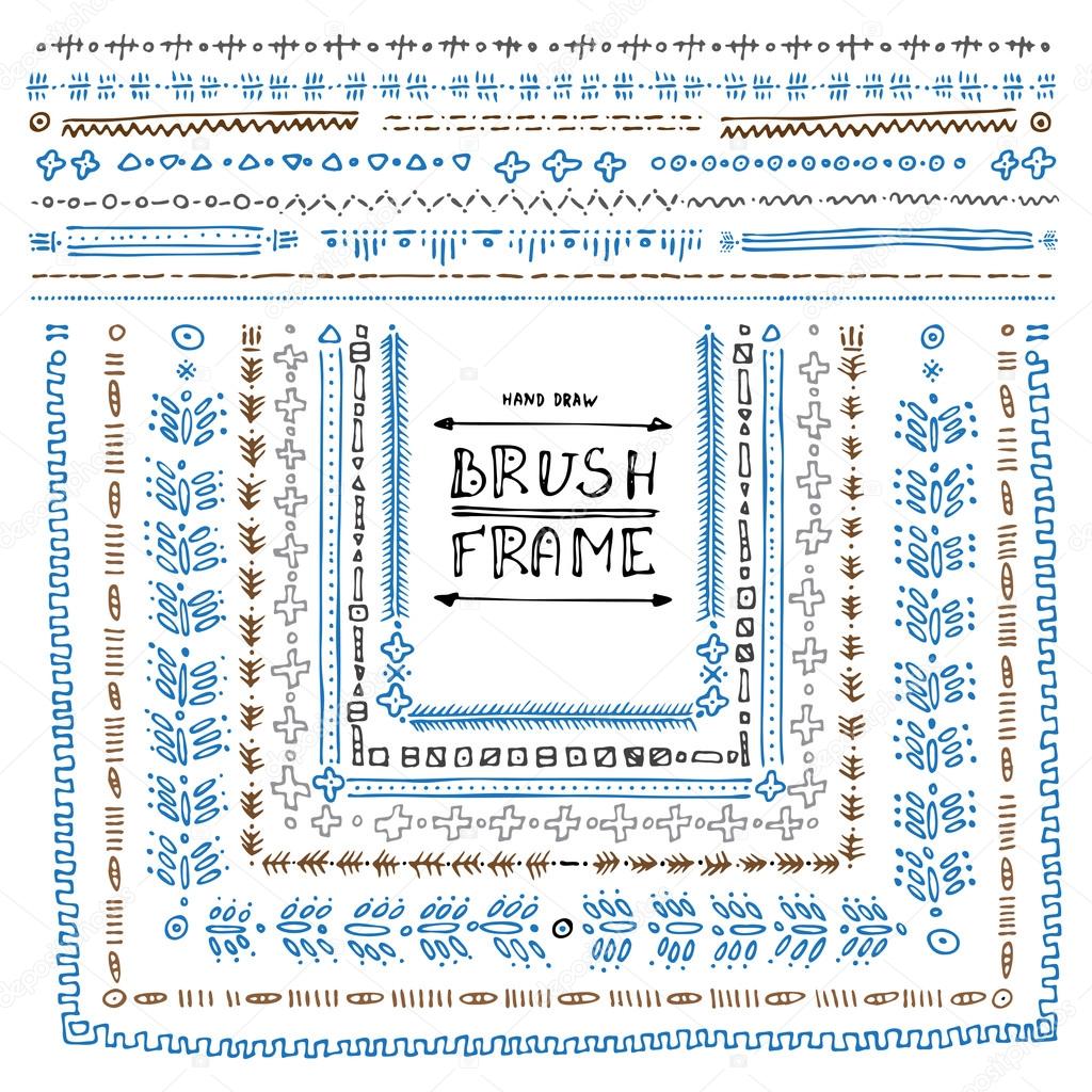 Hand drawn brush frames Stock Vector Image by ©murr-ma #105392566