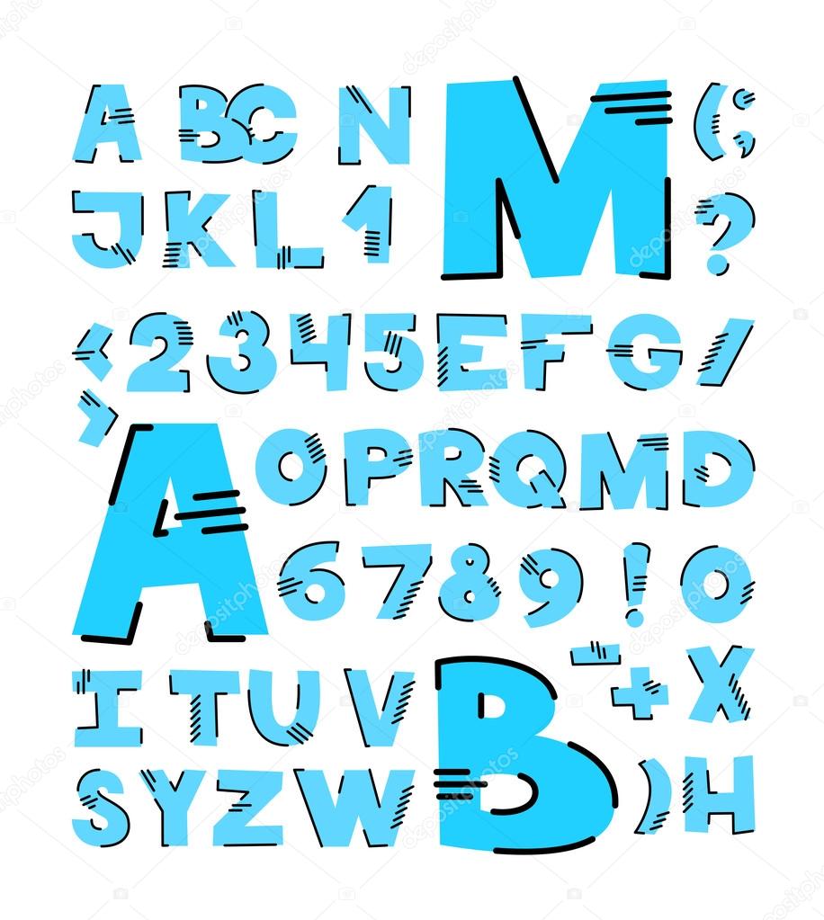 Modern alphabetic fonts and numbers. Stock Vector Image by ©murr-ma ...