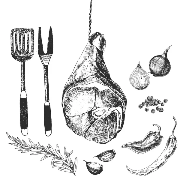 Dibujo animado de la barbacoa Vector Art Stock Images | Depositphotos