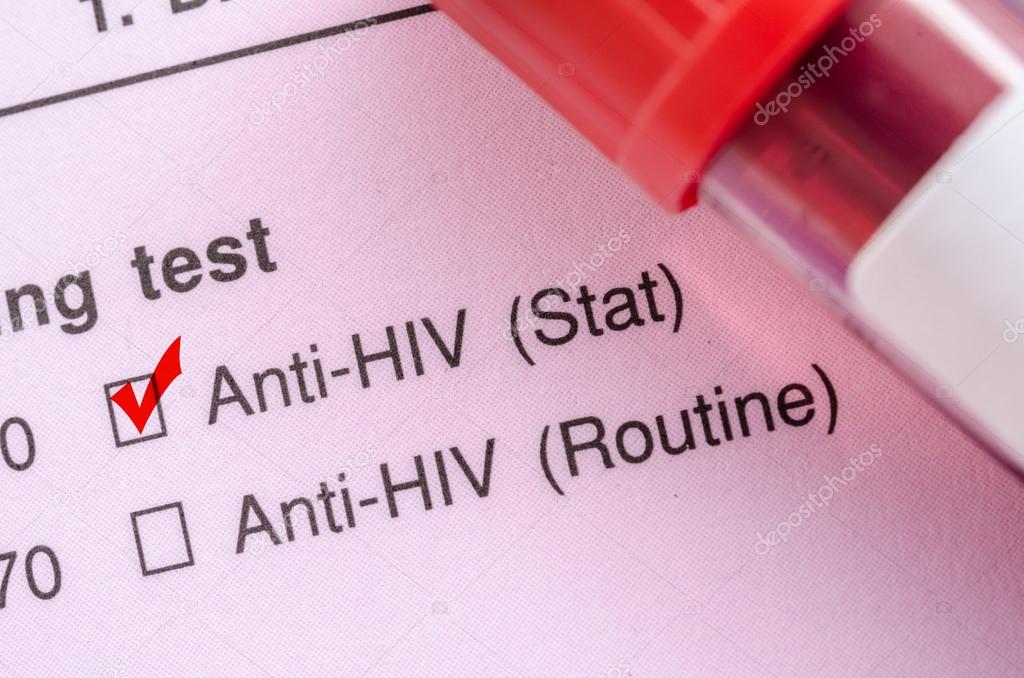 Sample blood collection tube screening test form. Stock Photo by ...