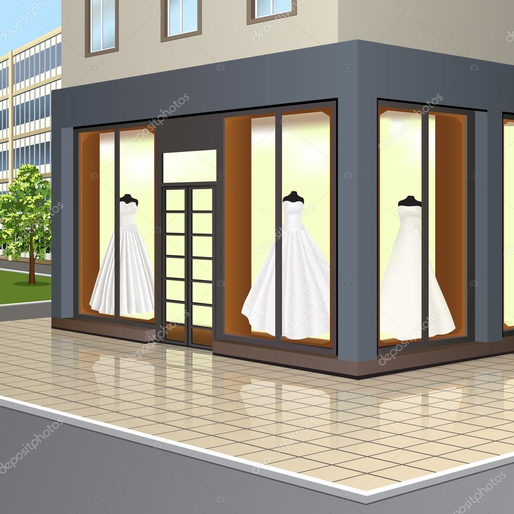 Shop window with wedding dresses Stock Vector Image by ©M.Svetlana ...
