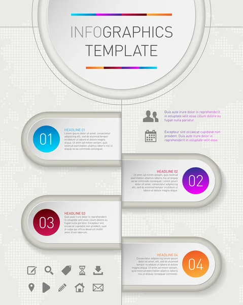 Infographics Template Paper Frames Set Icons All Elements Sample Text ...
