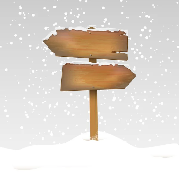 Wooden sign with falling snow Stock Vector Image by ©losw #36002607