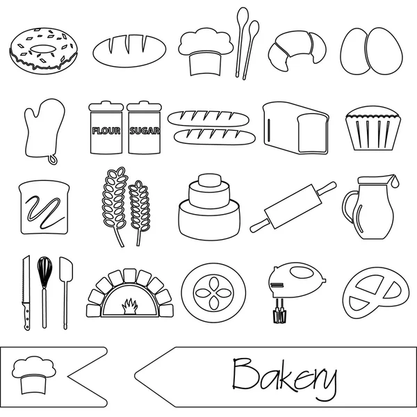 Simple black bakery items icons set eps10 Stock Vector Image by ...