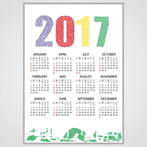 2017 wall calendar Stock Vectors, Royalty Free 2017 wall calendar ...