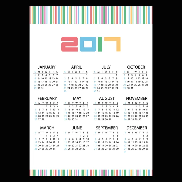 Simple 2017 year calendar stok fotoğraflar | Simple 2017 year calendar ...