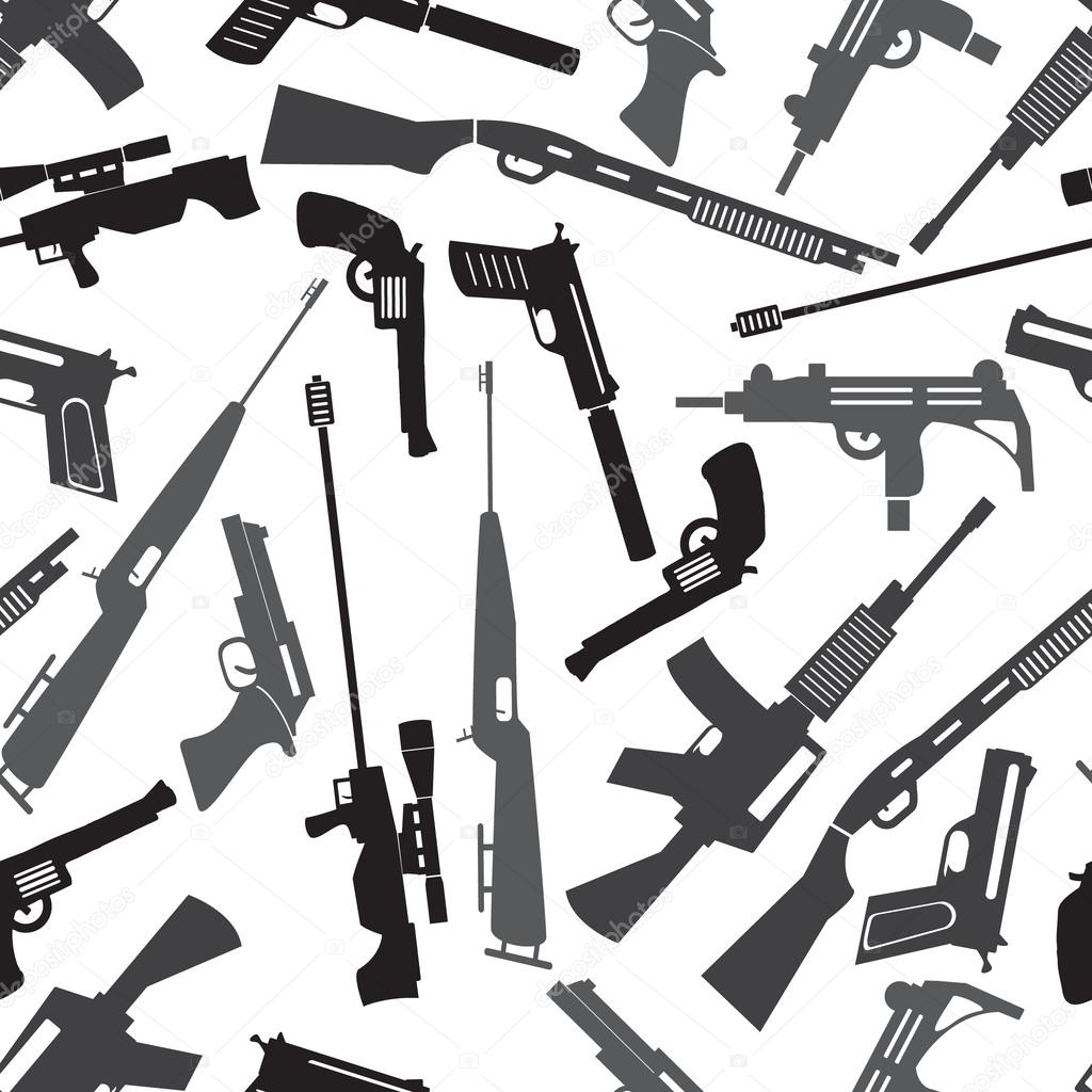 Firearms weapons and guns seamless pattern eps10 — Stock Vector ...