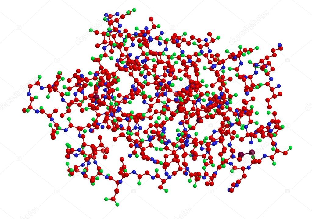 Molecular structure of hormone leptin — Stock Photo © Raimund14 #105514748