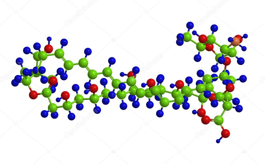 Molecular structure of Amphotericin B, 3D rendering Stock Photo by ...