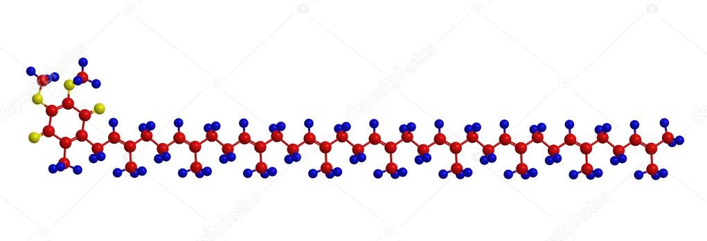 Coenzima Q10 (ubiquinona) - estructura molecular — Foto de stock © Raimund14 #92771848