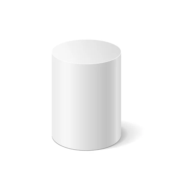White Cylinder Isolated White Background Basic Geometrical Form Vector ...