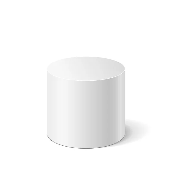 White Cylinder Isolated White Background Basic Geometrical Form Vector ...