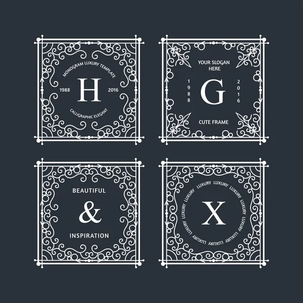 Monogram luxury frame - Stock Image - Everypixel