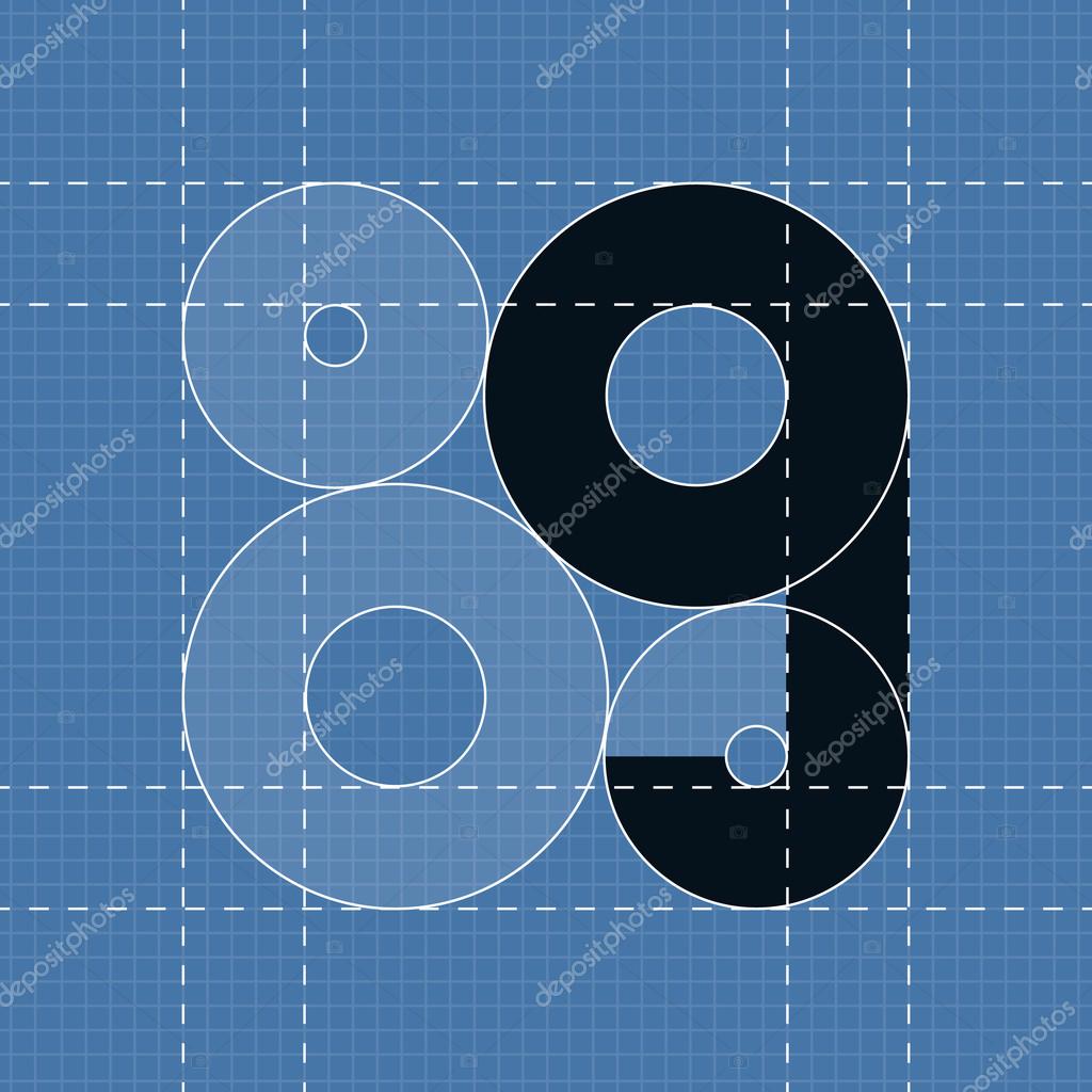 Round engineering font. Symbol G Stock Vector by ©m.ekzarkho 55004237