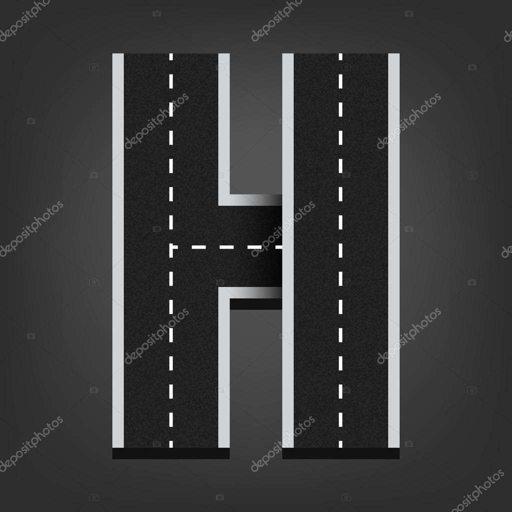 H letter. Road font Stock Vector by ©m.ekzarkho 55100137