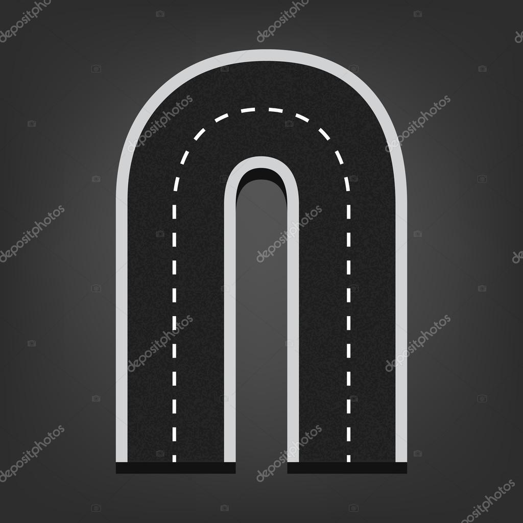 N letter. Road font Stock Vector Image by ©m.ekzarkho #55100203