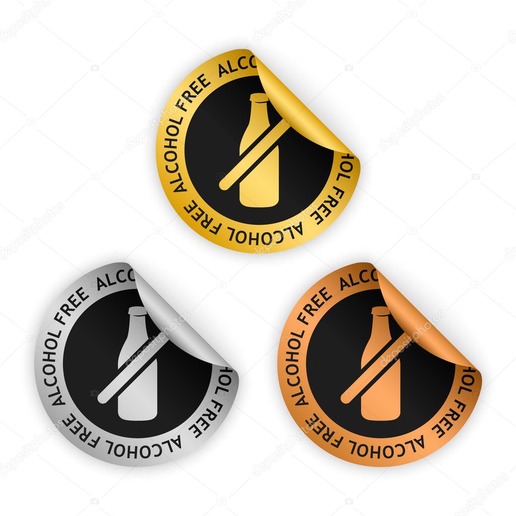 Vector alcohol free bent stickers Stock Vector Image by ©th3fisa #114670658