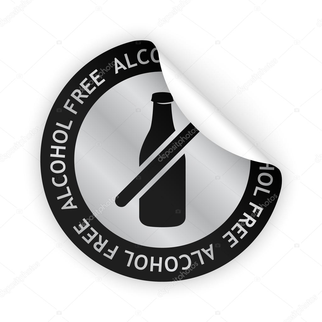 Vector alcohol free bent sticker Stock Vector by ©th3fisa 66413013