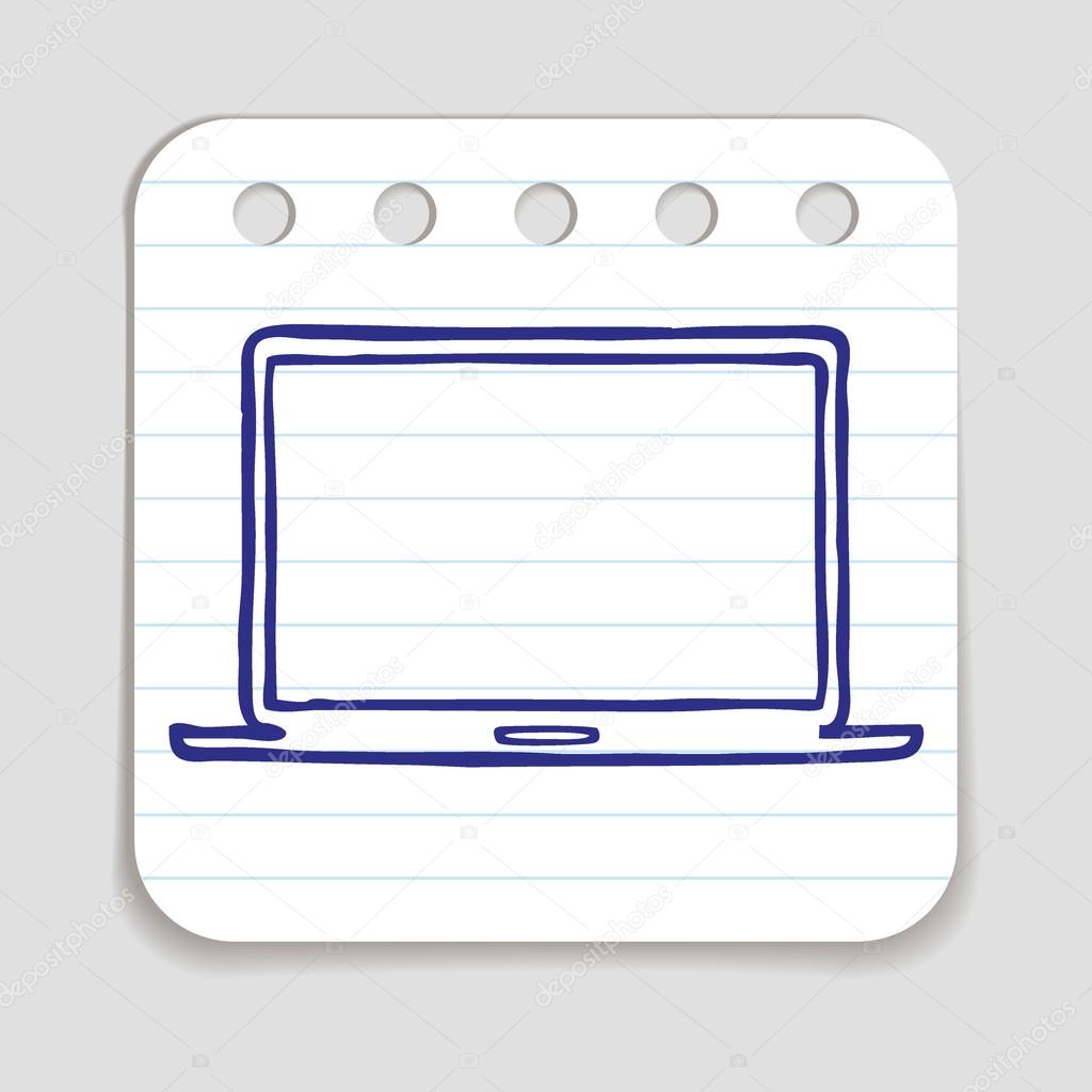 Doodle Laptop Icon Stock Vector by ©paketesama 107488412 Doodle Laptop Icon Stock Vector by ©paketesama 107488412