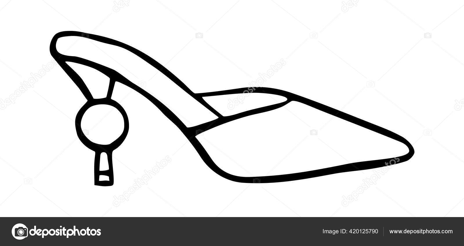 Doodle summer pumps hand drawn in line art style Stock Vector by ...