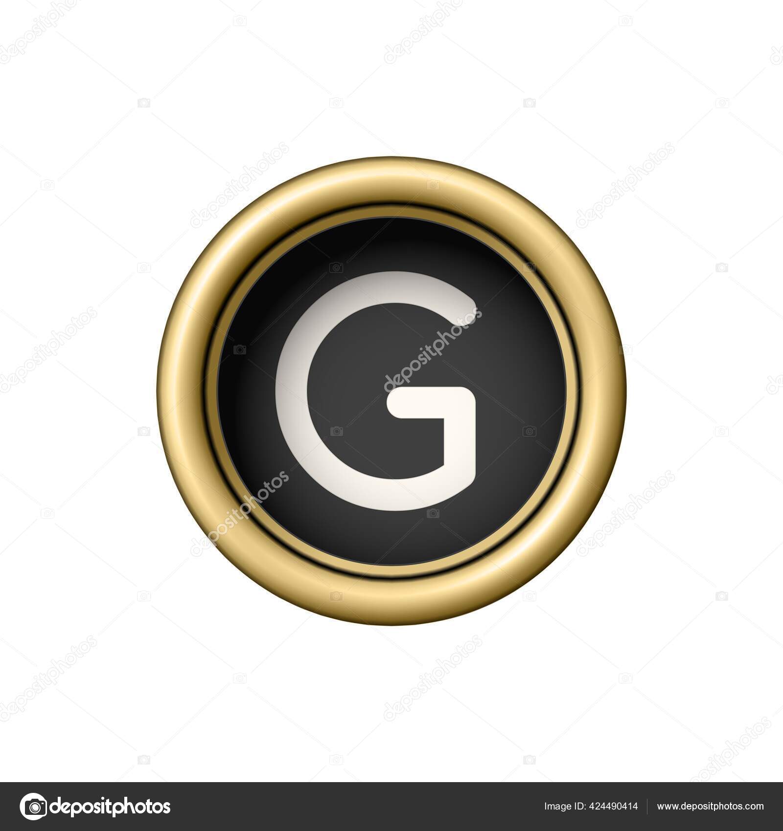 Letter Vintage Golden Typewriter Button Isolated White Background ...