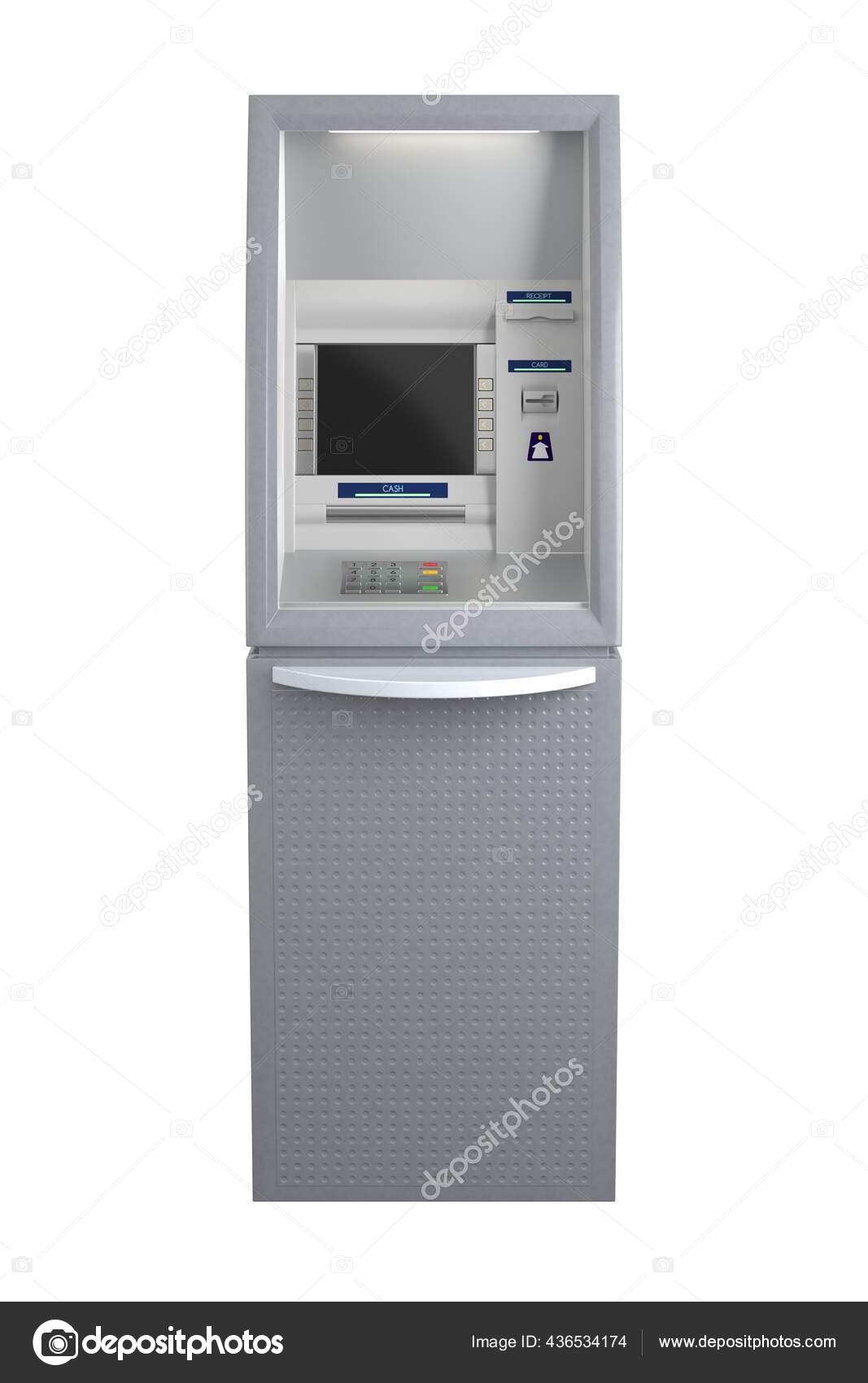 Atm machine isolated on white 3D illustration — Stock Photo ...