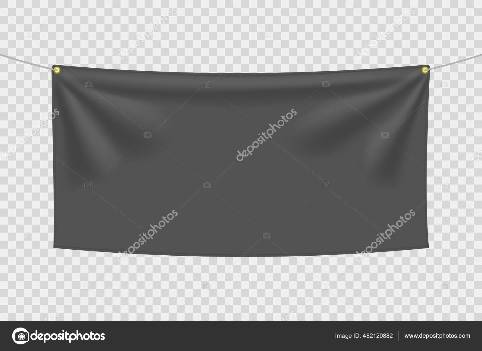 Banner têxtil preto com dobras Vetor de ©paketesama 482120882