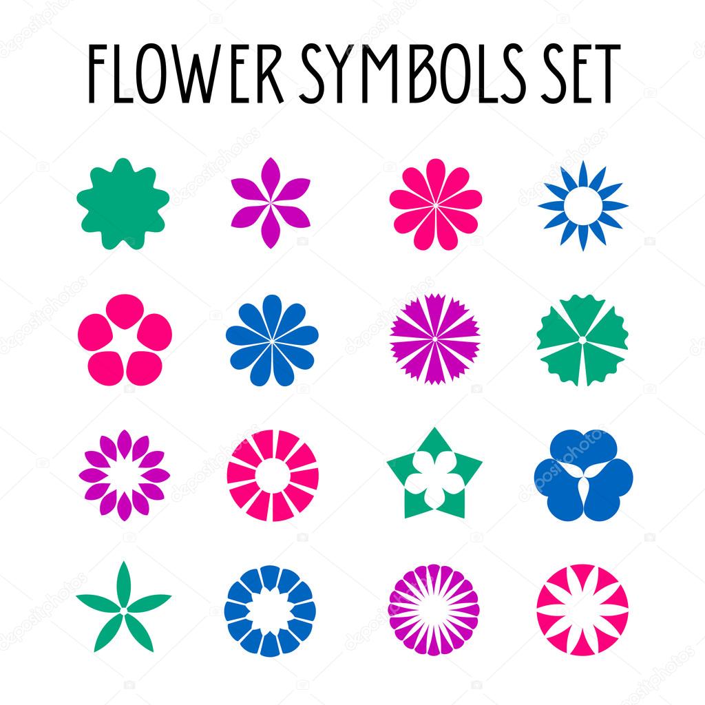 Flower icons set — Stock Vector © paketesama #95536872