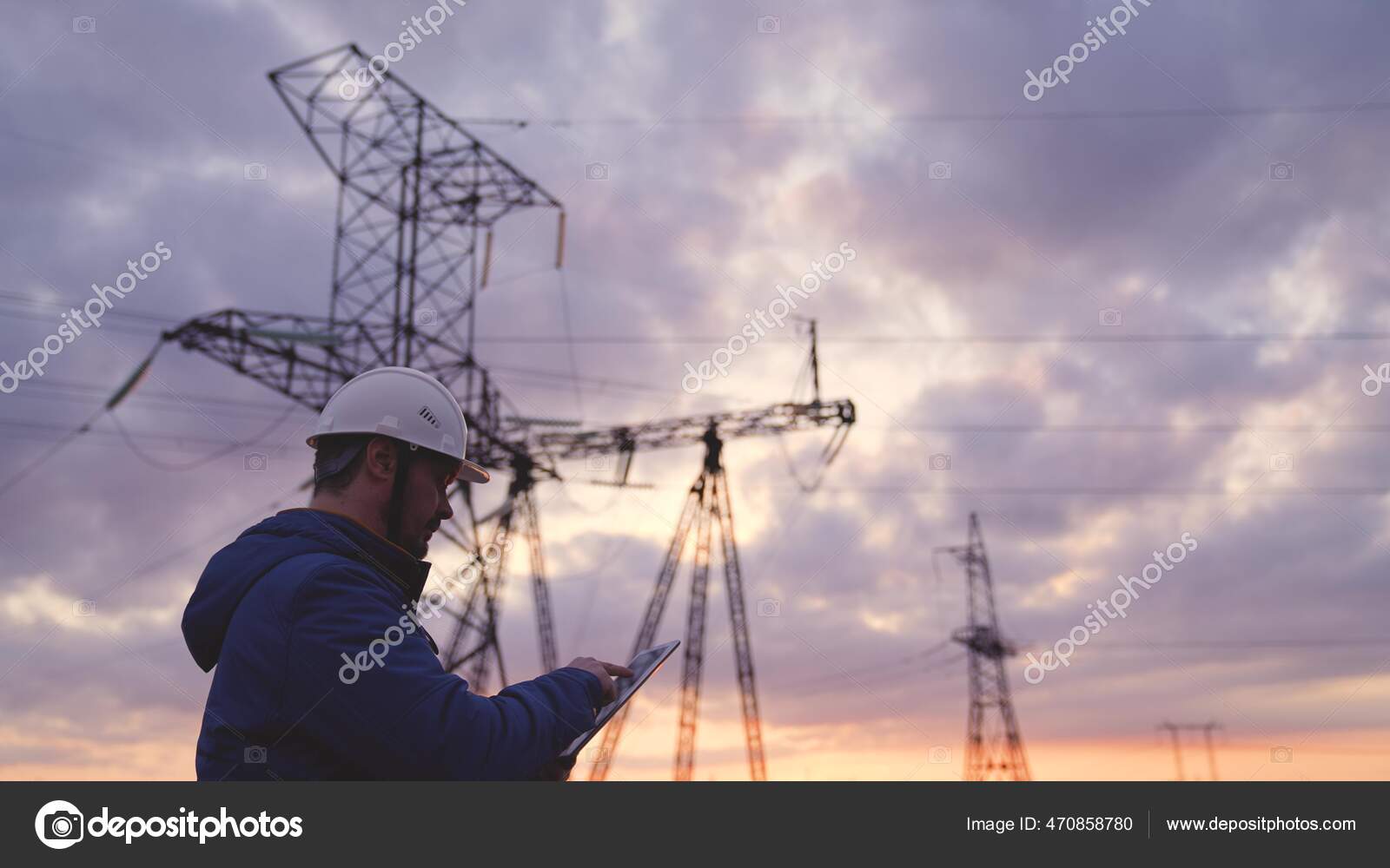 Worker energy worker conducts repairs of power engineering with a ...