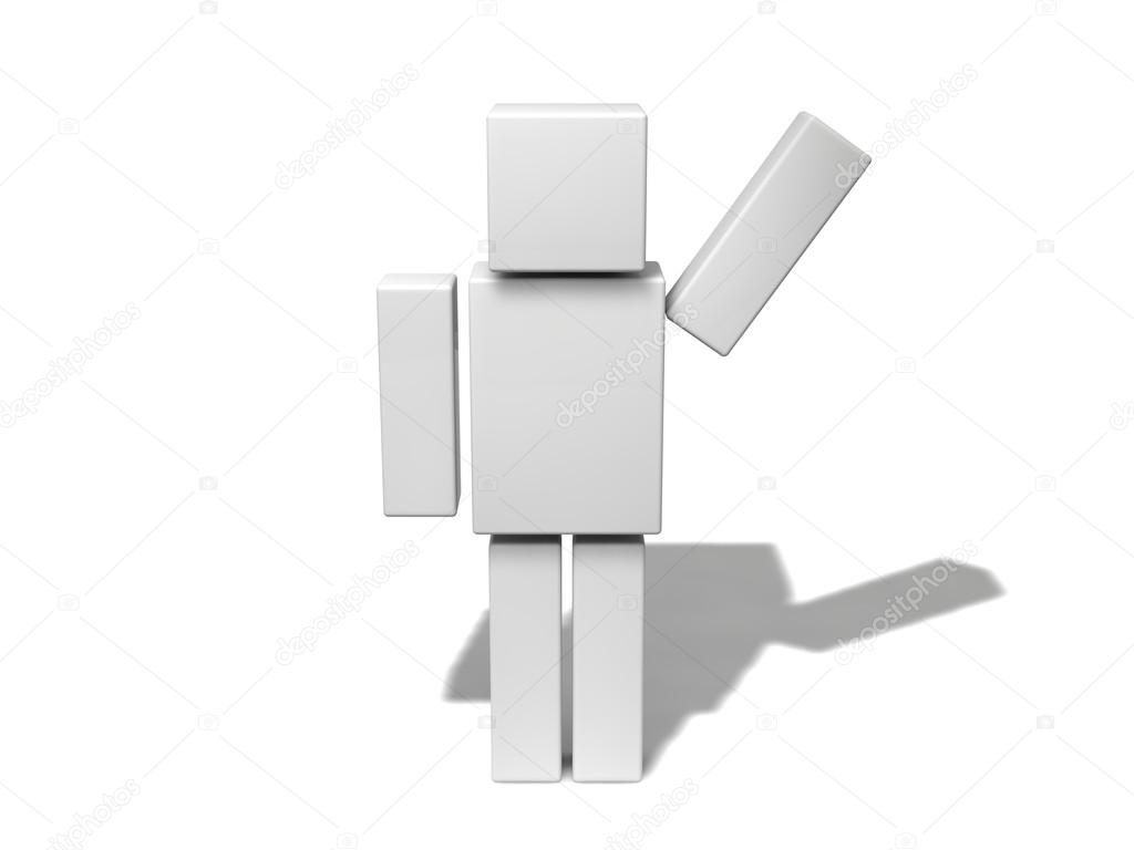 Simple 3d cubic character. — Stock Photo © kasezo2 #74407811