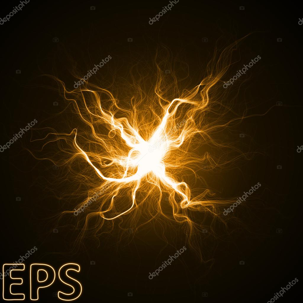 Moment of magical energy explosion. energy veins from center to Stock ...