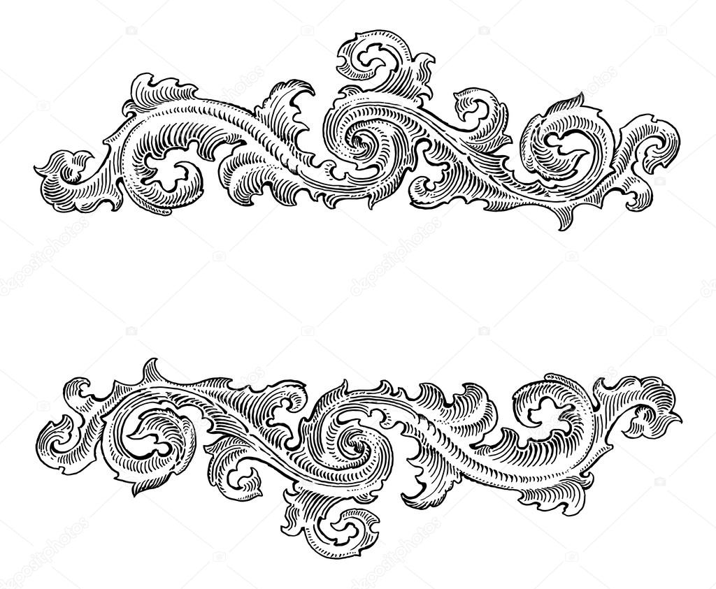 Beautiful Baroque style decorative calligraphy floral vector ⬇ Vector ...