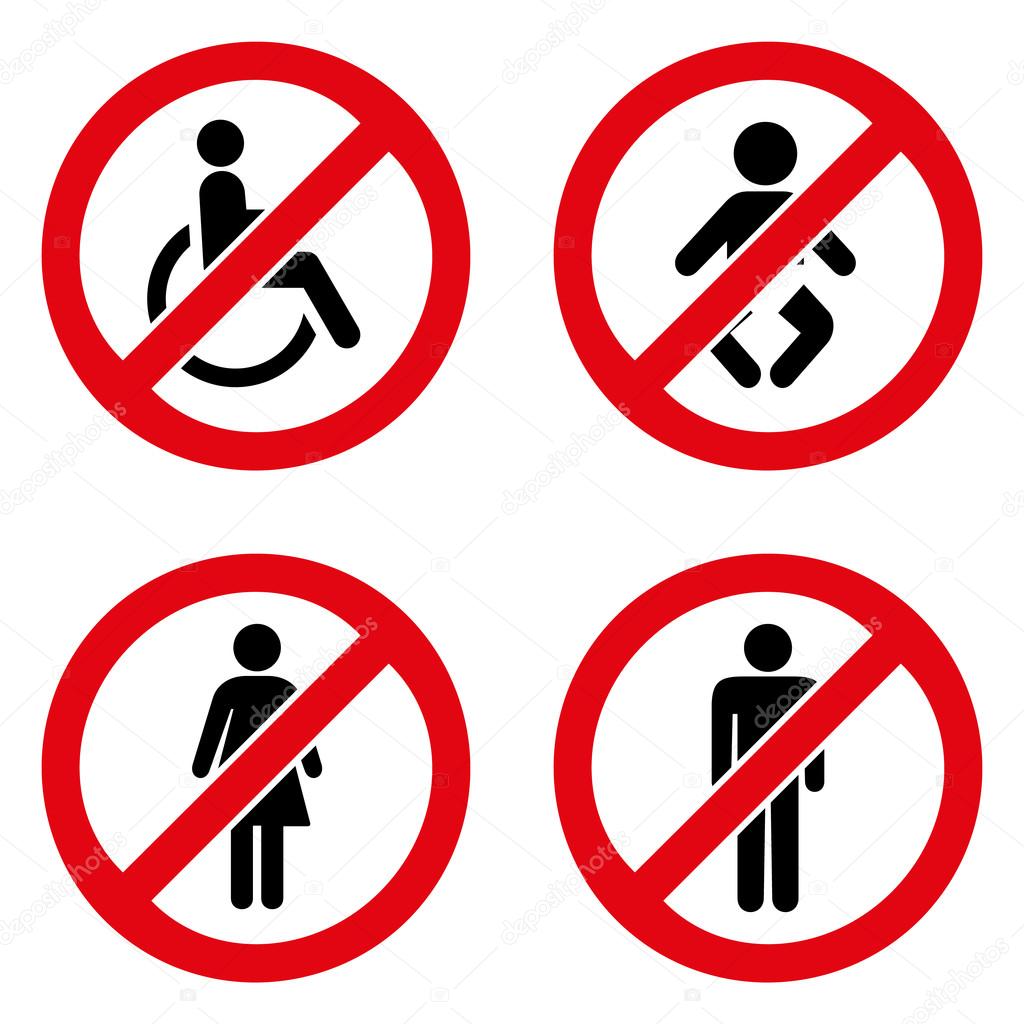 Prohibiting signs icons set great for any use. Vector EPS10. Stock ...