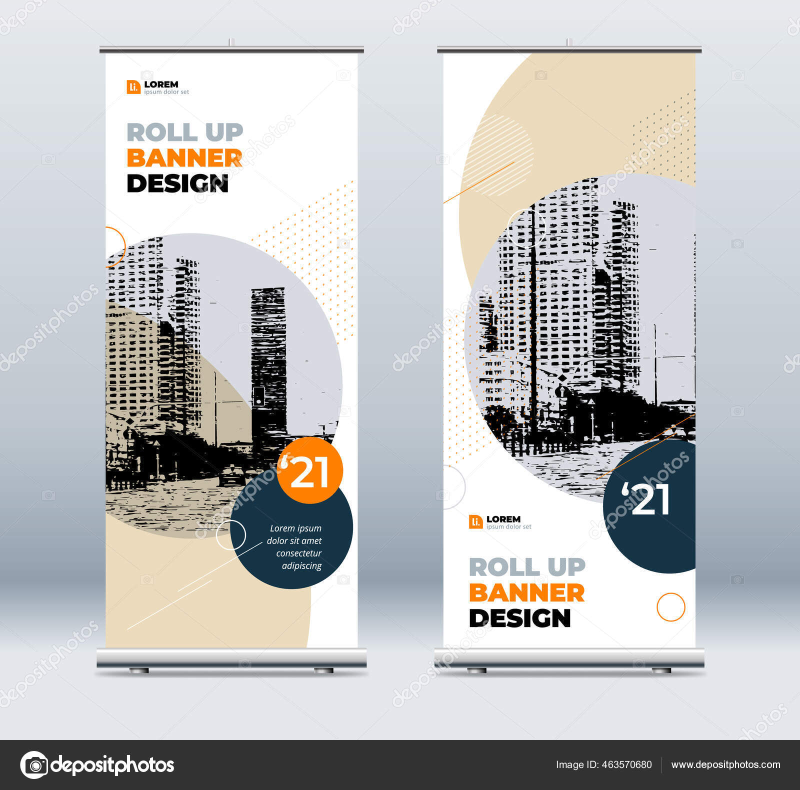 Orange Business Roll Up Banner. Abstract Roll up background for ...