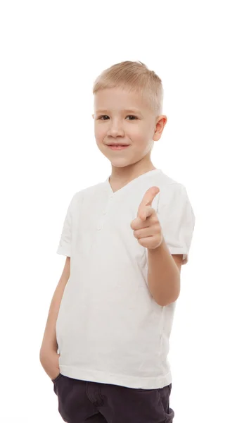 Young pretty boy posing at studio as a fashion model isolated on white ...