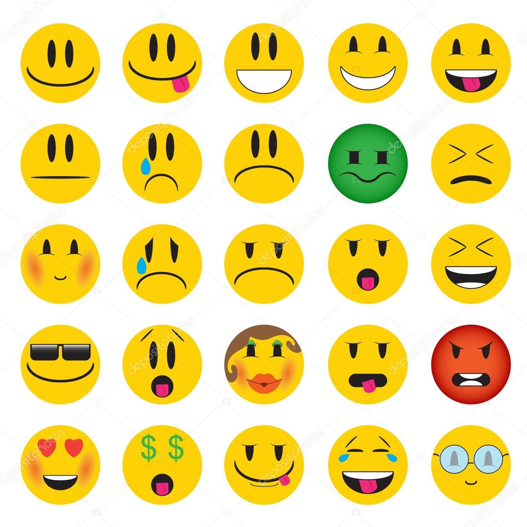 Emoticons smile icon set. Stock Vector Image by ©Little_cuckoo #117138680