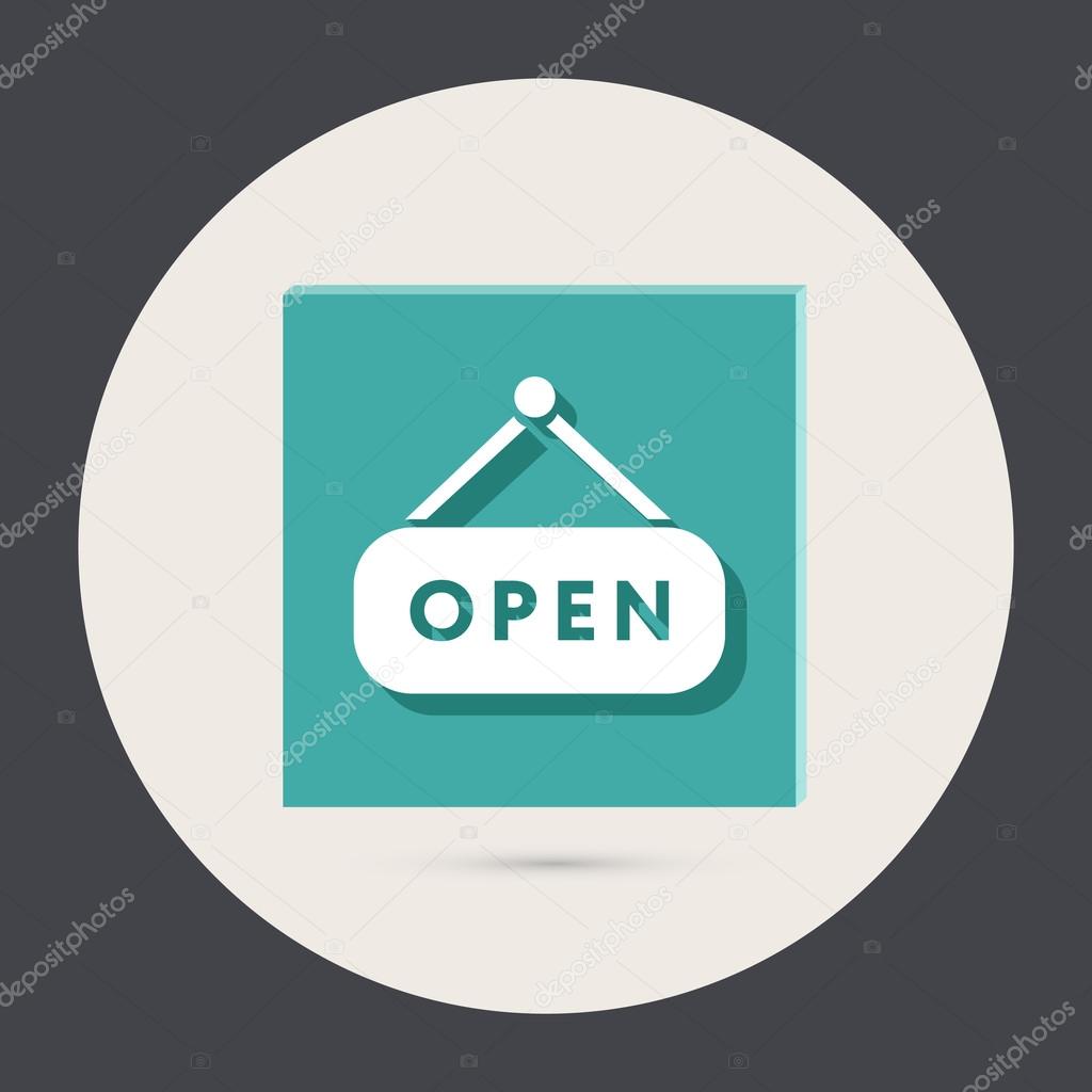 Open label round icon Stock Vector by ©Little_cuckoo 55715371