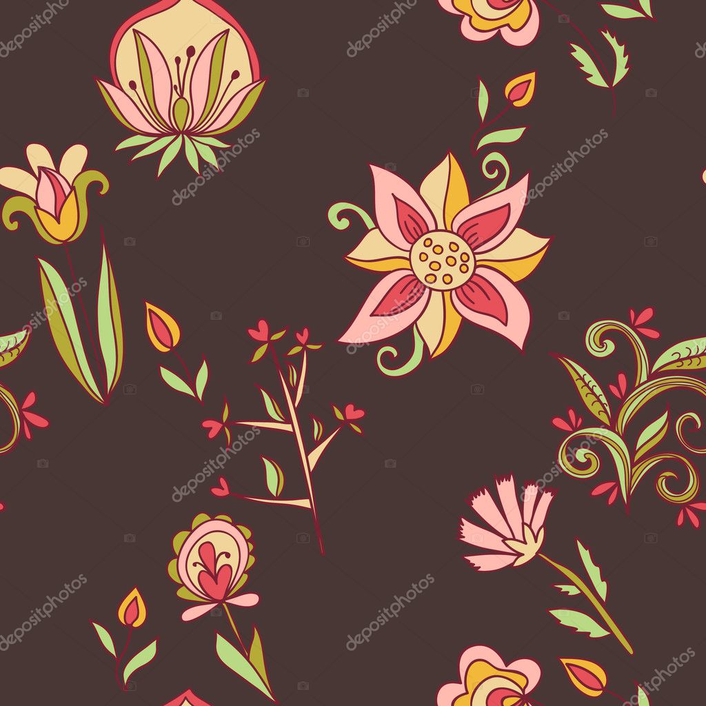 Seamless texture with flowers Stock Vector Image by ©Little_cuckoo ...