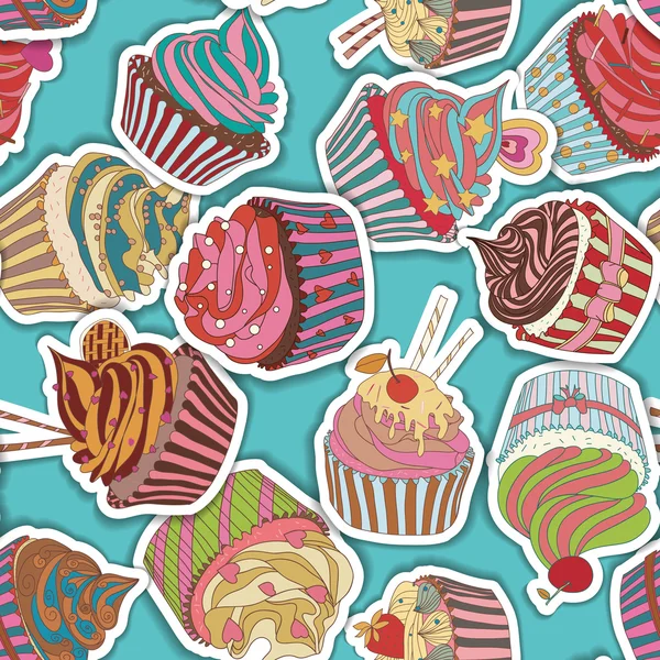 Cupcake pattern background Vector Art Stock Images | Depositphotos