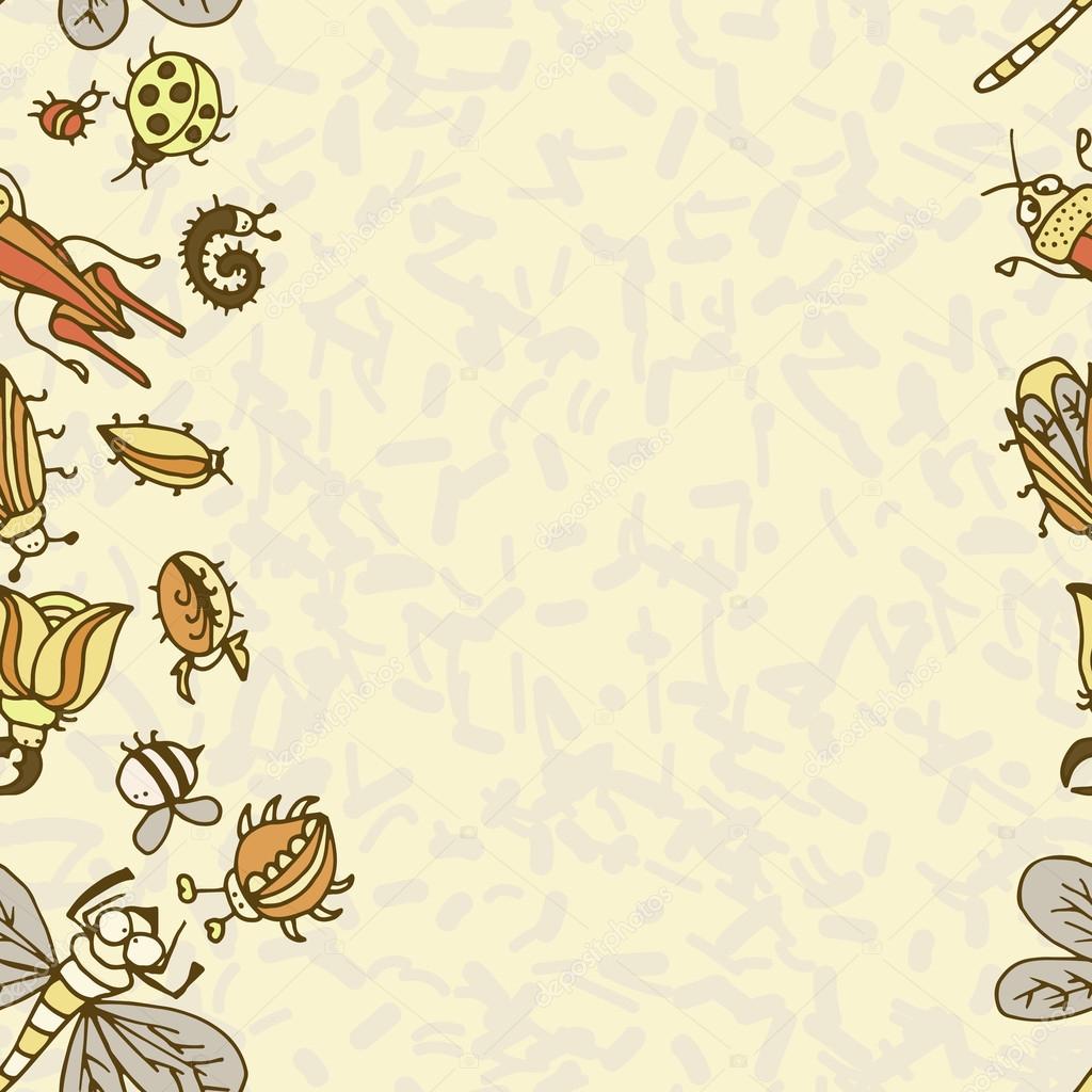 Cartoon insect border pattern Stock Vector Image by ©Little_cuckoo ...