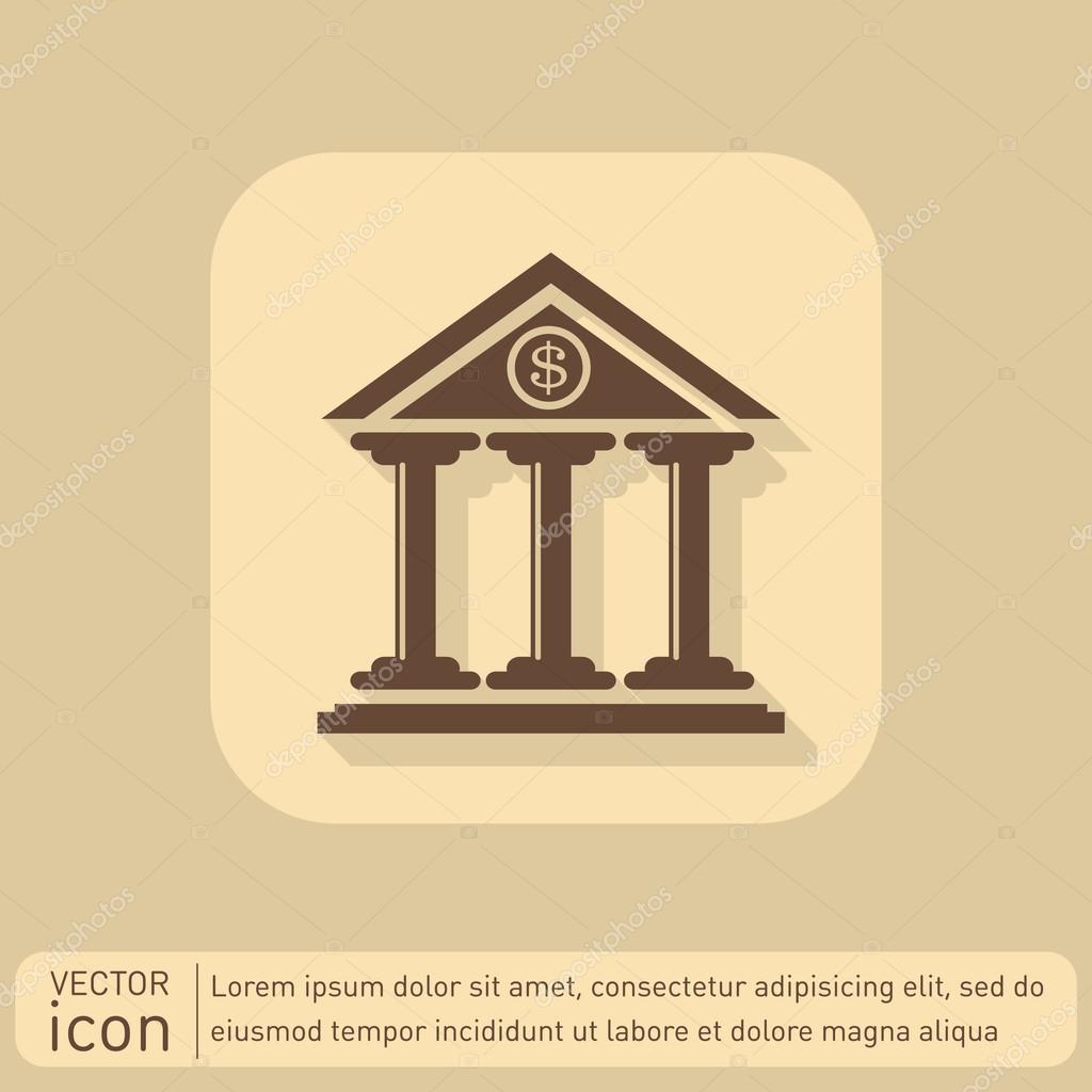 Bank building, finance icon Stock Vector by ©Little_cuckoo 69520973