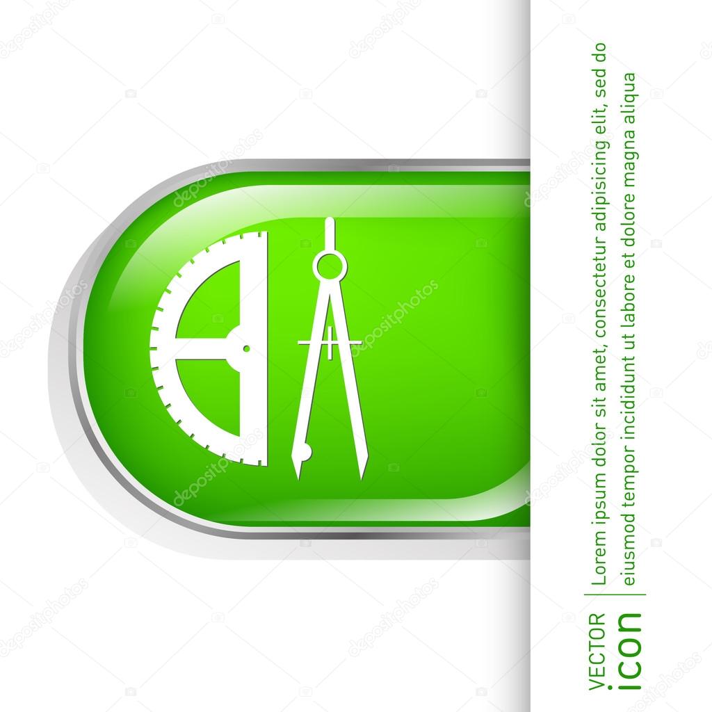 Compass and protractor. Education sign. Stock Vector by ©Little_cuckoo ...