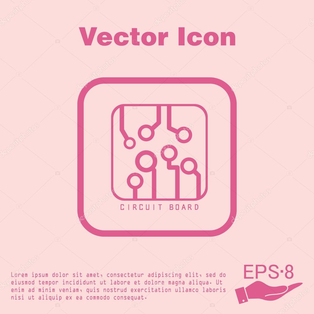 Placa de circuito, icono de la tecnología Vector de stock por ©Little ...