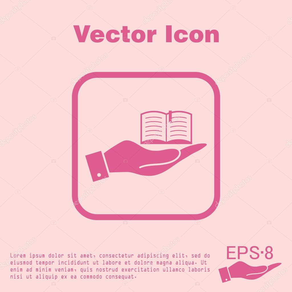Hand holding open book sign Stock Vector by ©Little_cuckoo 71775323