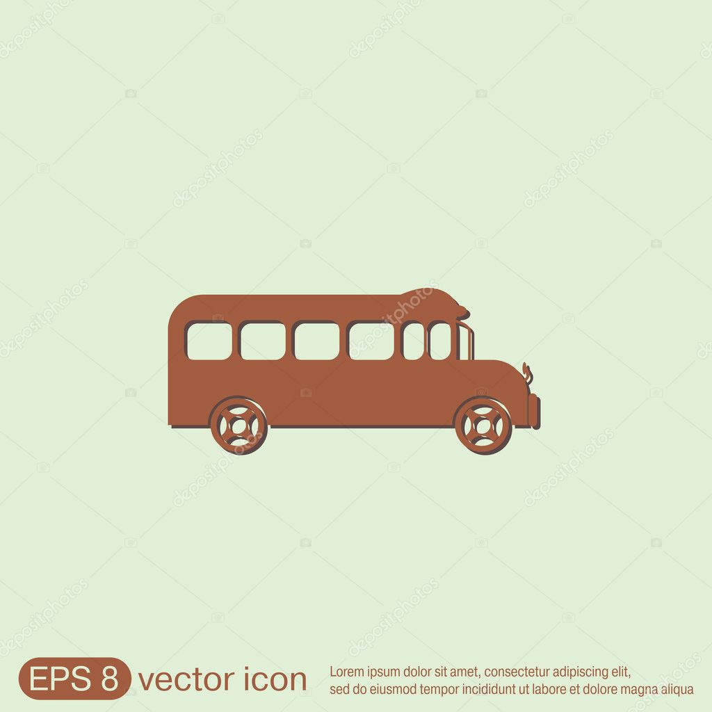Icono del autobús escolar Vector de Stock de ©Little_cuckoo 74347805